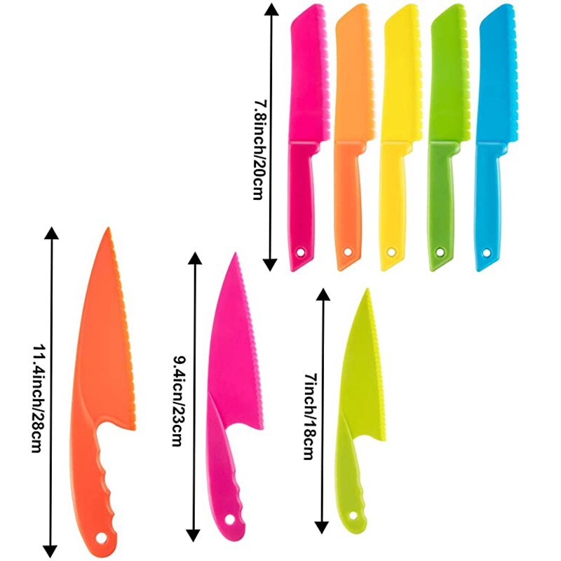 Kid Plastic Kitchen Knife Set Children's Safe Cook... – Vicedeal