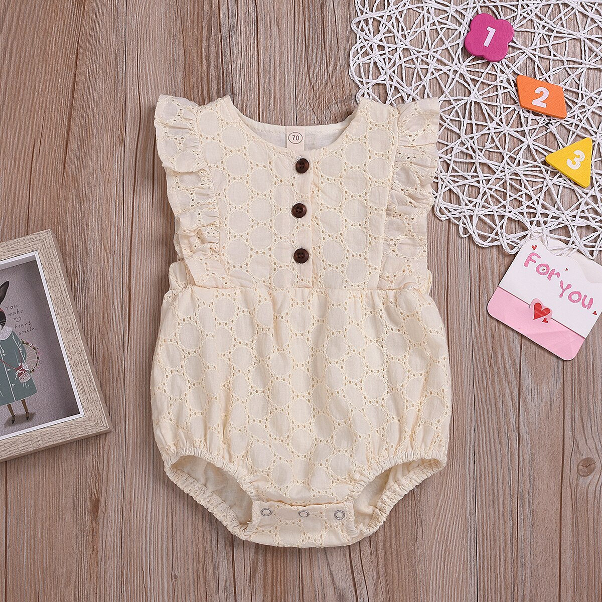 Infant Baby Girls Kid Linen Sleeveless Romper Ruff... – Vicedeal