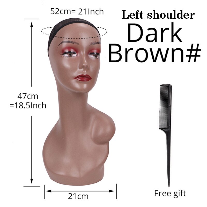 Nunify Beige/Drak Brown Wig Display Mannequin Head... – Grandado