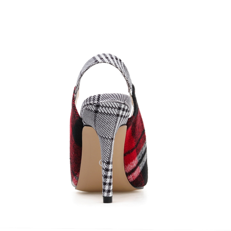 checkered shoes high heels sandals women's office ... – Grandado