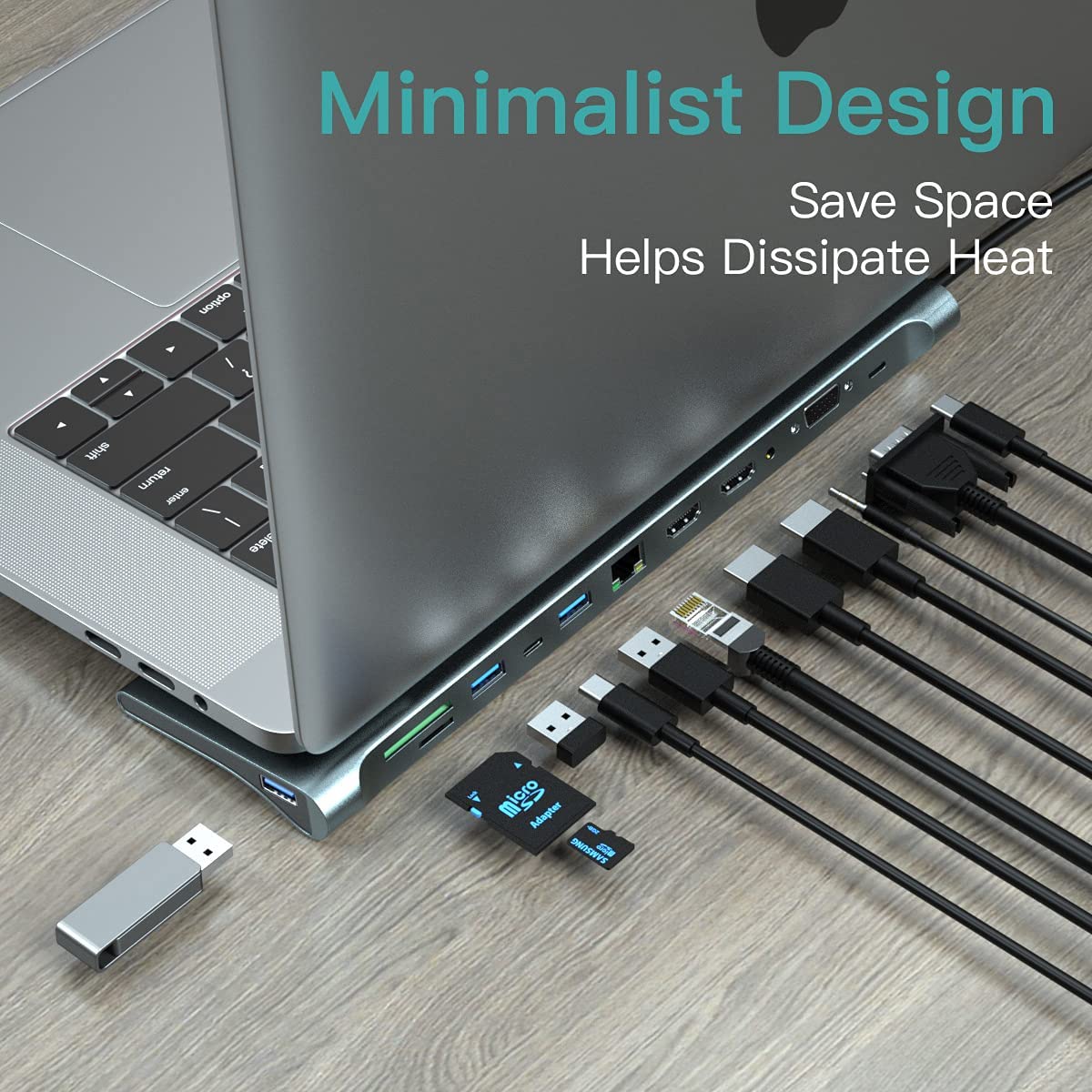 12 En 1 Hub tipo C con USB para ordenador portátil... – Grandado