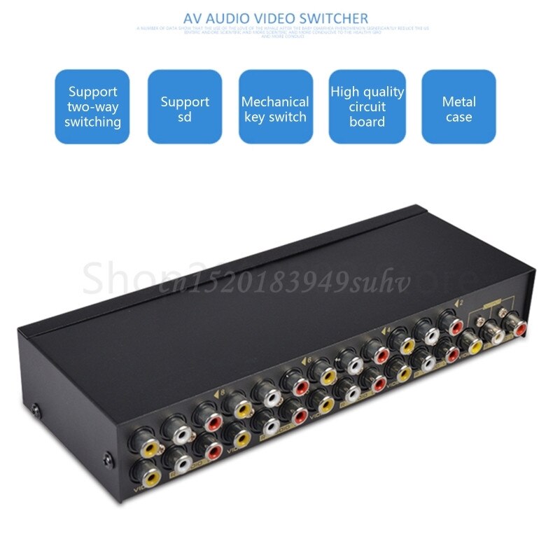8-Way AV Switch RCA Switcher 8 in 1 out Composite ... – Grandado