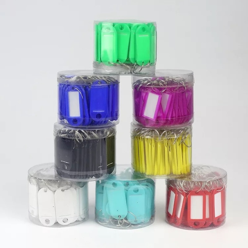 50pcs Random Color Key Fobs Luggage ID Tags Plasti... – Grandado