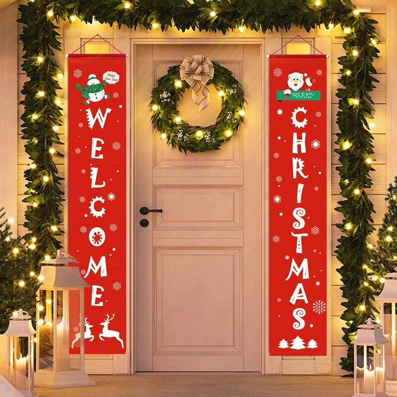 Merry Christmas Banners, Front Door Welcome Christ... – Grandado