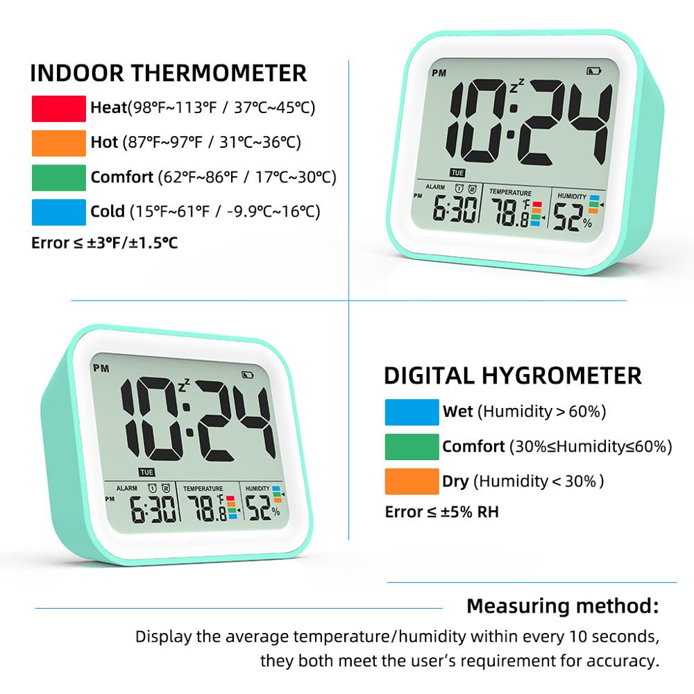 Réveil numérique à piles pour chambre à coucher, d... – Grandado