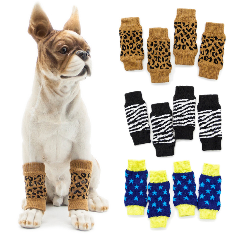 4Pcs/set Warm Pet Dog Cat Knitting Knee Socks Pupp... – Grandado