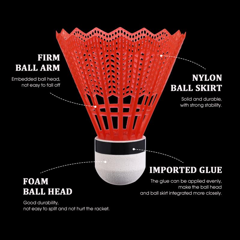 12Pcs Nylon Feather Shuttlecocks Training Plastic ... – Grandado