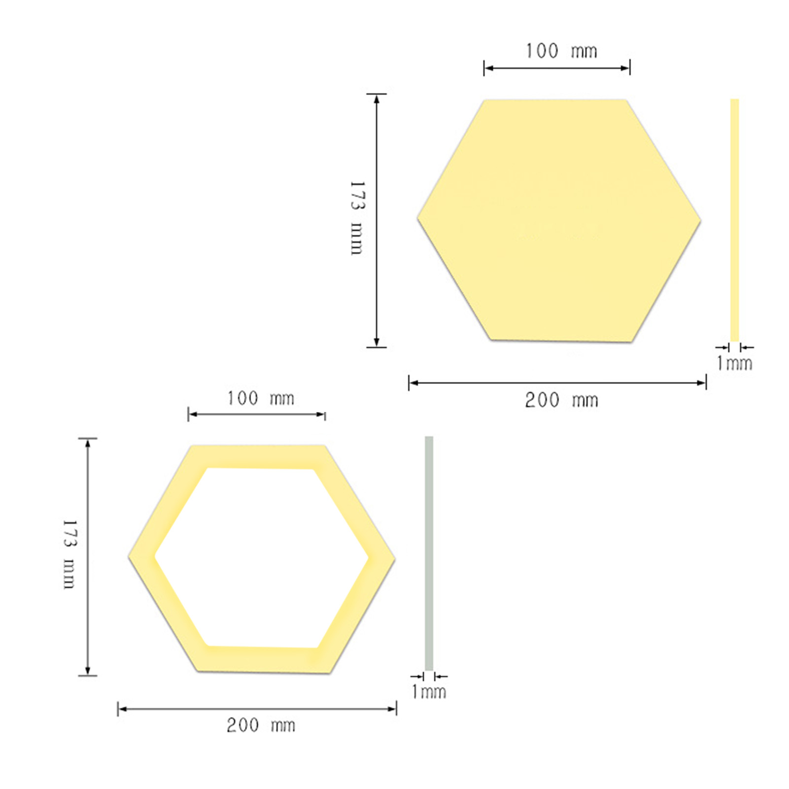 12pcs 3d Background Wall Honeycomb Hexagonal Acryl Grandado