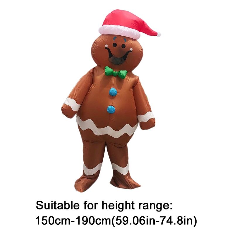 Inflatable Wearing Hat's Gingerbread Man Costume C... – Grandado