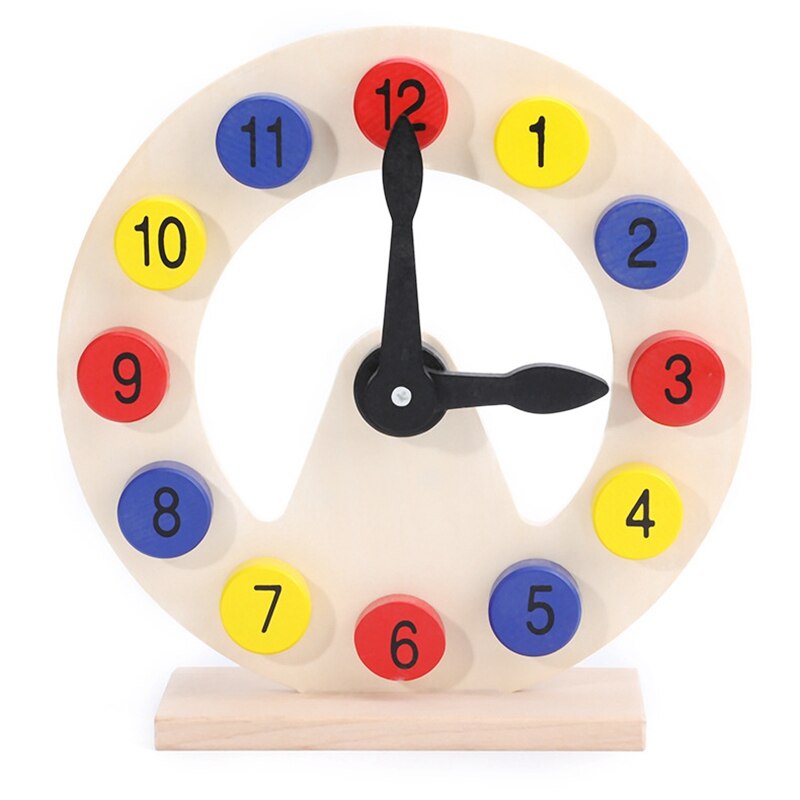Color Cartoon Wooden Digital Clock Child Toddler T... – Vicedeal