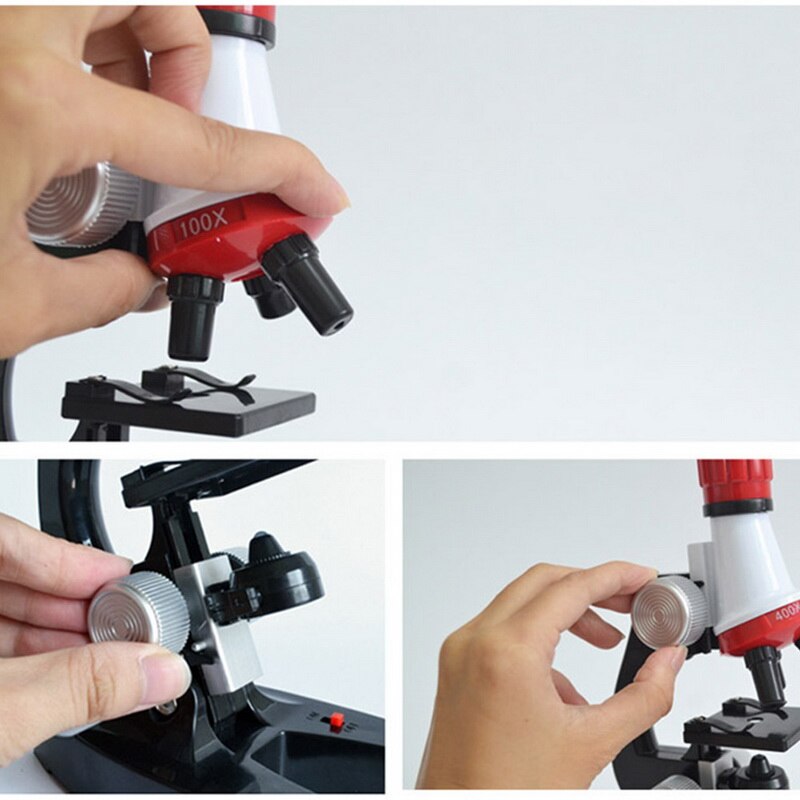 Kids Microscope Kit Science Lab LED 100-1200X Biol... – Vicedeal