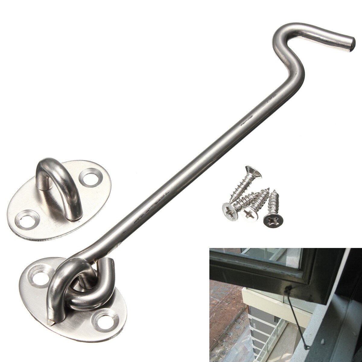 3-8inch Stainless Steel Cabin Hook And Eye Latch L... – Grandado