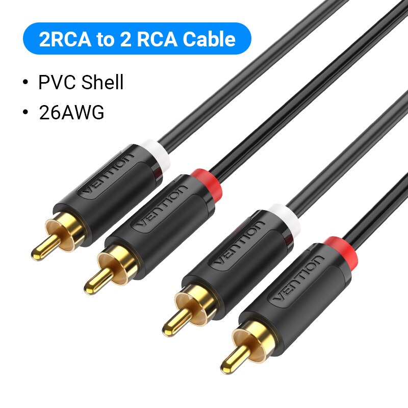 Ventie 2 RCA naar 2 RCA-kabel Man-Man audiokabel v... – Grandado