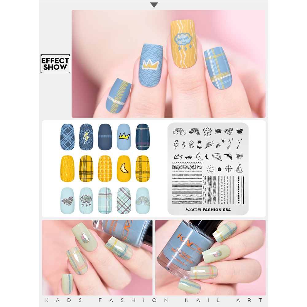 KADS Nail Stamping Plates 084 Nail Art Plates Hand... – Grandado