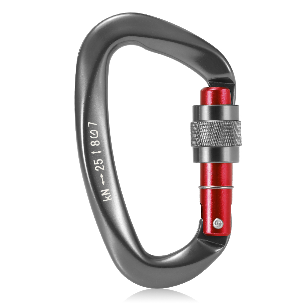 25KN Screw Locking Gate Carabiner Heavy Duty D-sha... – Vicedeal