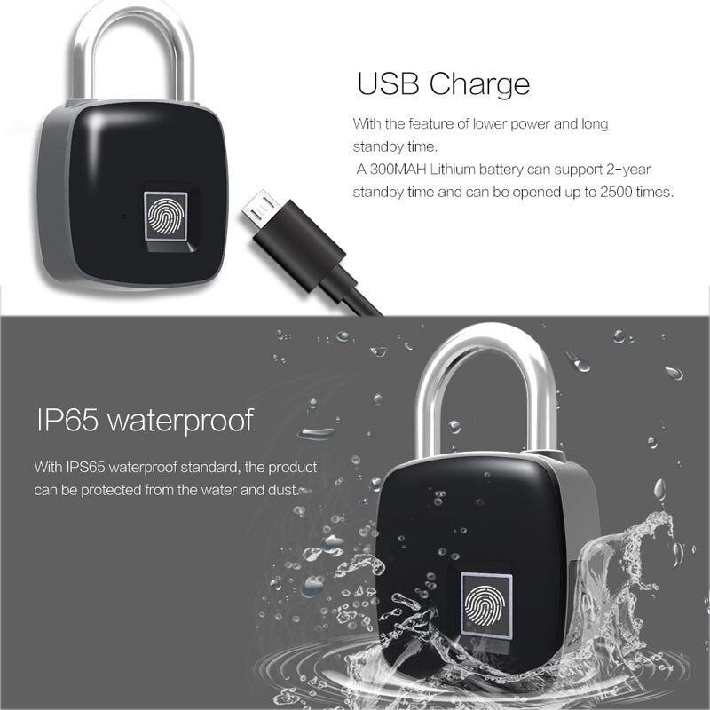 USB Rechargeable Smart Keyless Fingerprint Lock Un... – Grandado