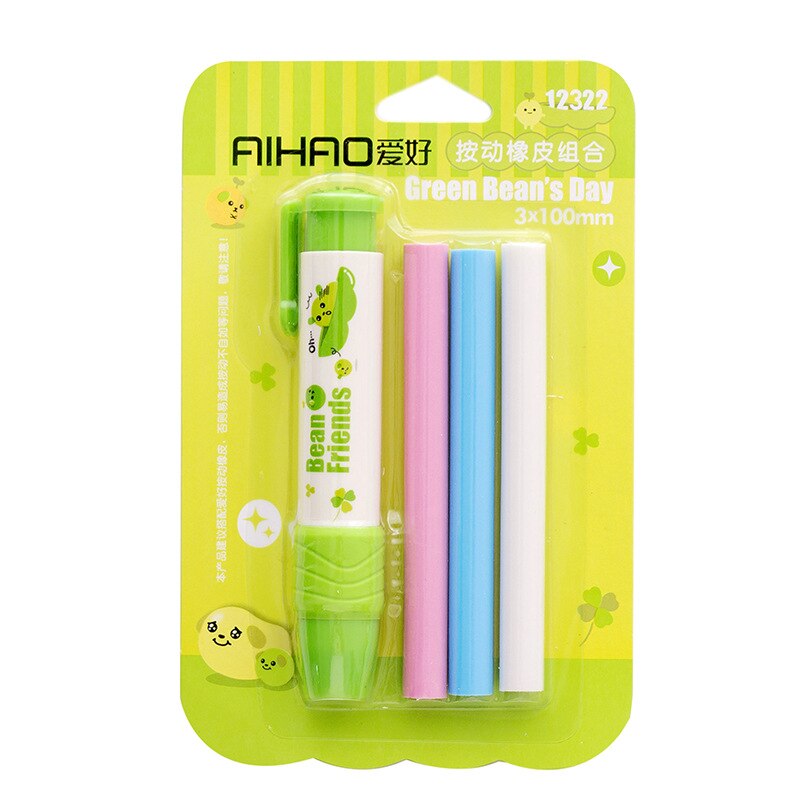 Color rubber core press eraser set School student ... – Vicedeal