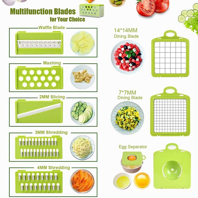 Gemüse Chopper Slicer Dicer - 12-in-1 Obst Cutter ... – Vicedeal
