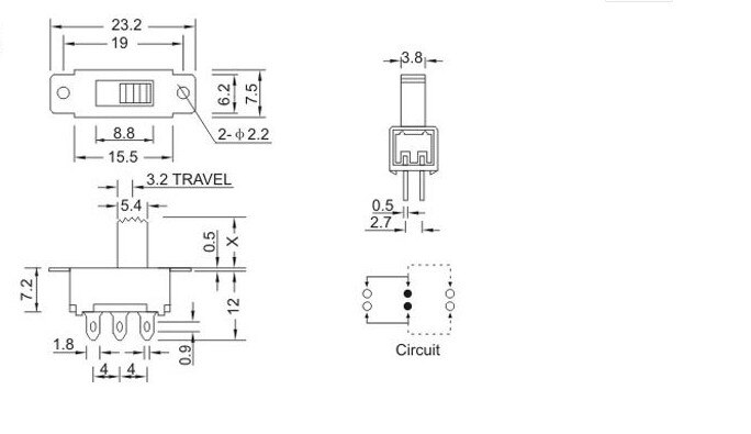 10Pcs Double row 2 gears 6-pin small toggle switch... – Vicedeal