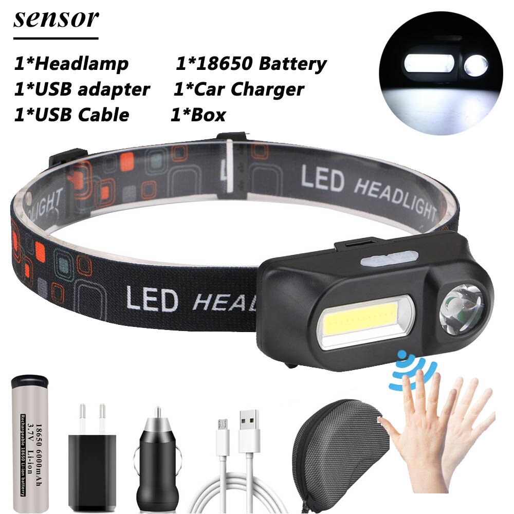 Mini LED sensor Scheinwerfer COB Scheinwerfer USB ... – Vicedeal