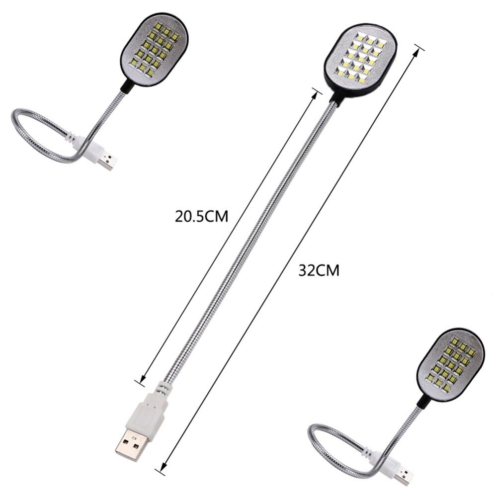 31.4cm Ultra Bright Flexible Mini 15 LED Computer ... – Grandado