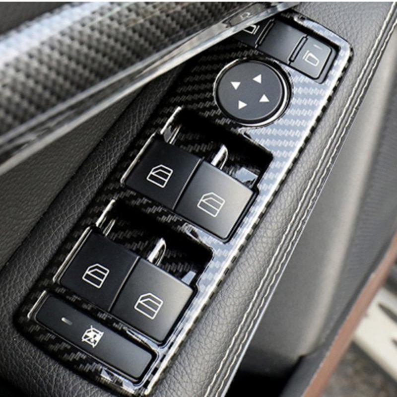 5 st bil auto kolfiber fönster switch knapp trim t... – Vicedeal