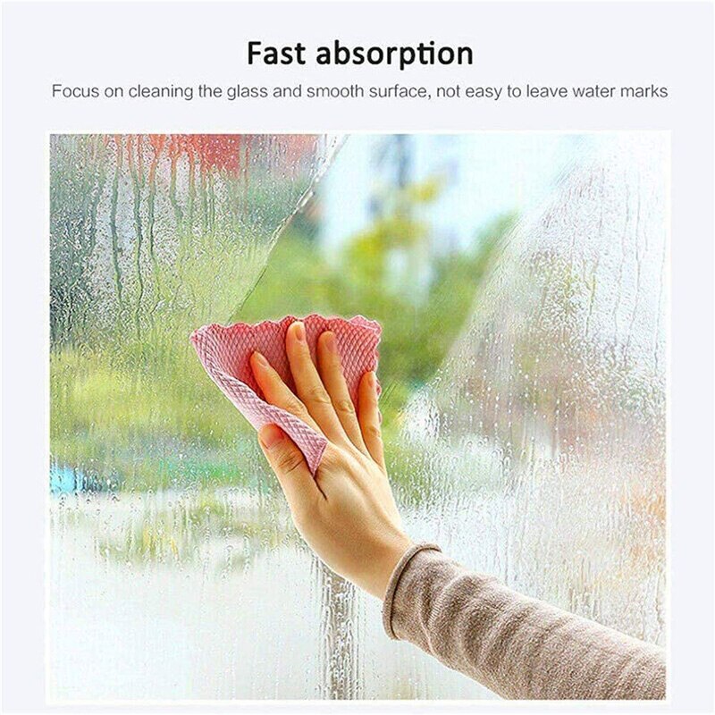 2Pcs Microfiber Glass Cleaning Cloth Efficient Fis... – Grandado