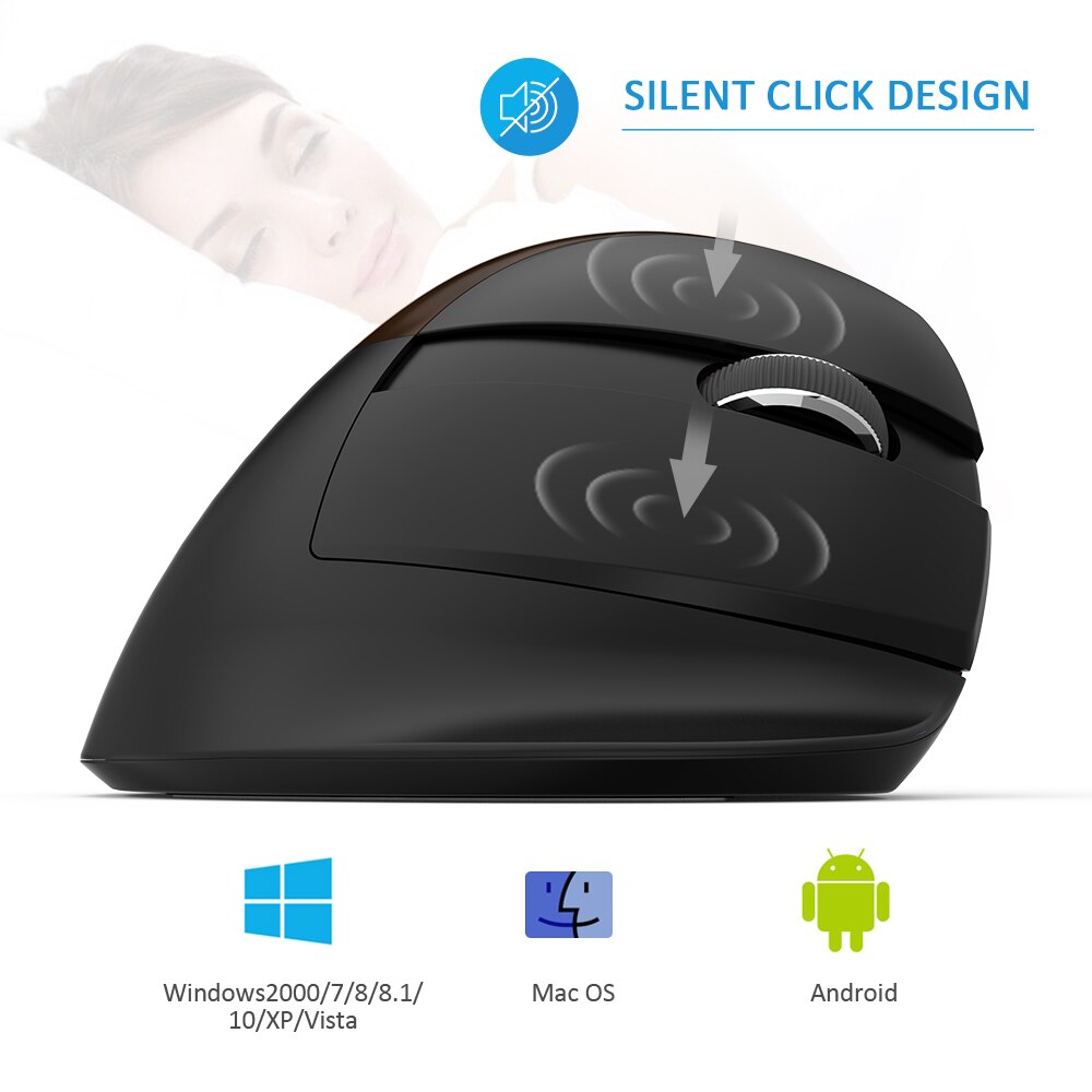Delux M618Mini Jet Ergonomic Mouse Wireless Vertic... – Grandado