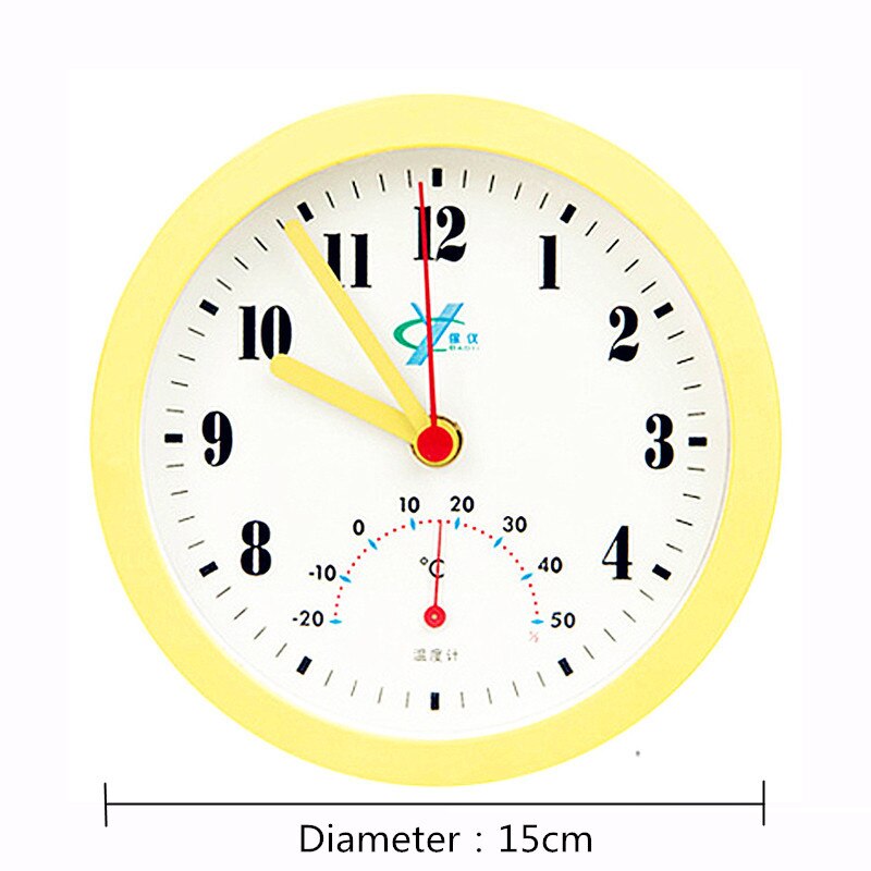 15CM Quiet Wall Clock With Thermometer Teen Home D... – Vicedeal