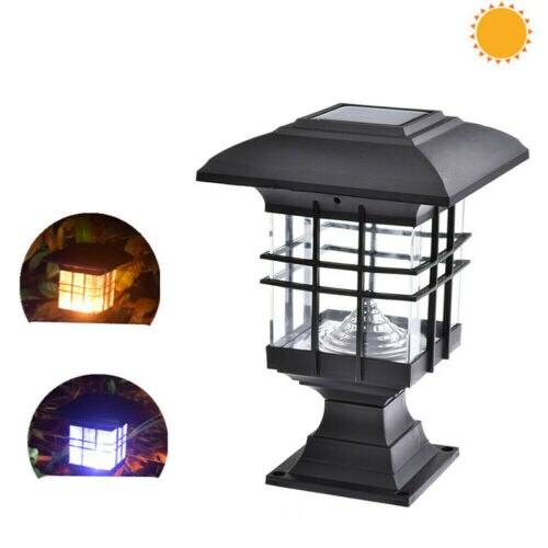 Solar Powered LED Garden Yard Pillar Lamp Outdoor ... – Vicedeal