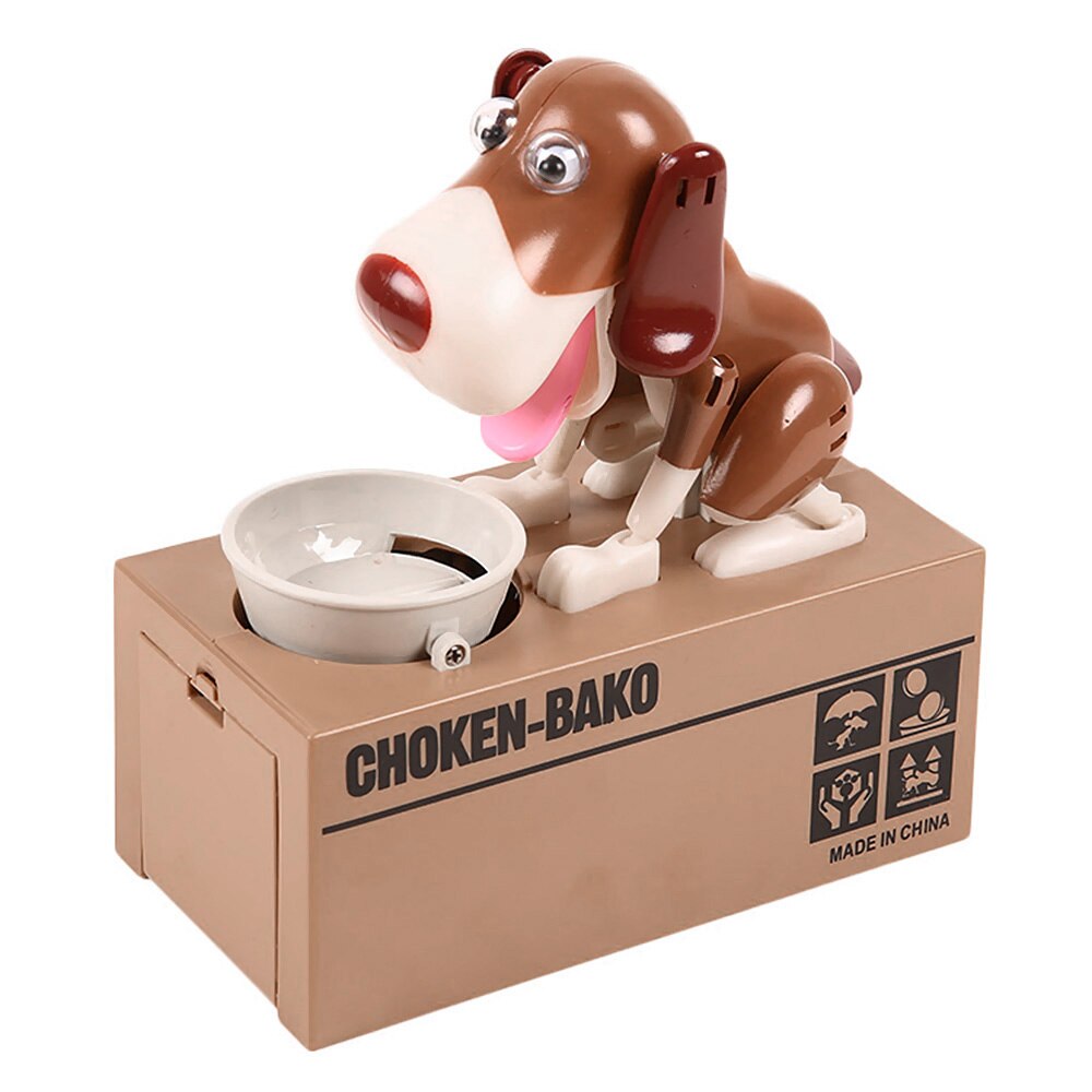 Hond Besparingen Box Robot Bank Coin Bruin + Wit D... – Vicedeal