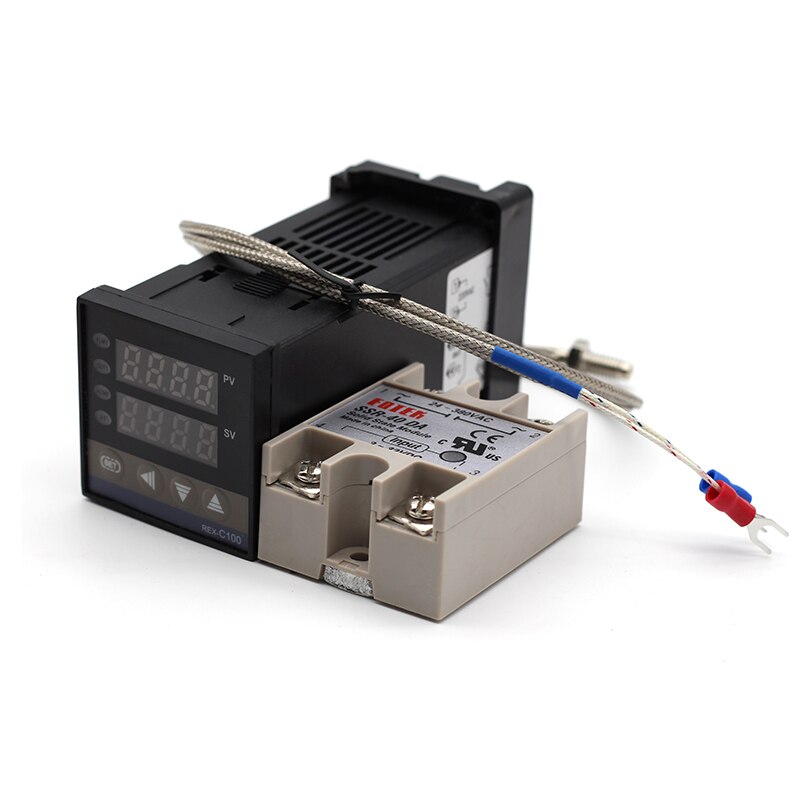 Digital 220V PID REX-C100 Temperature Controller +... – Vicedeal