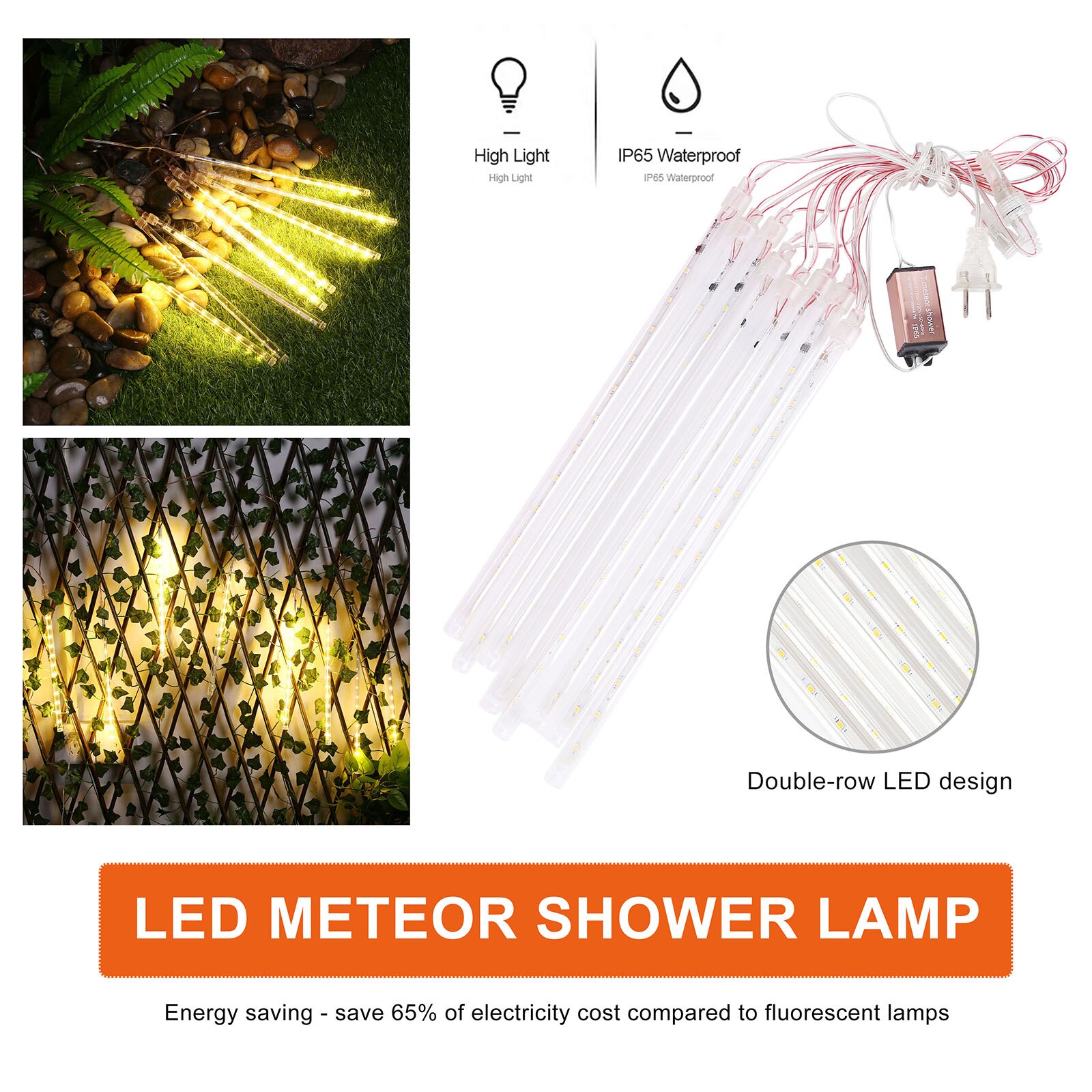 Meteor Shower Lights Icicle Rain Falling Snow LED ... – Vicedeal