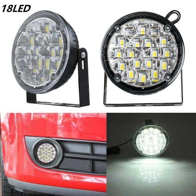2 Stuks Dc 12V 18 Led Drl Ronde Auto Mistlamp Driv... – Vicedeal