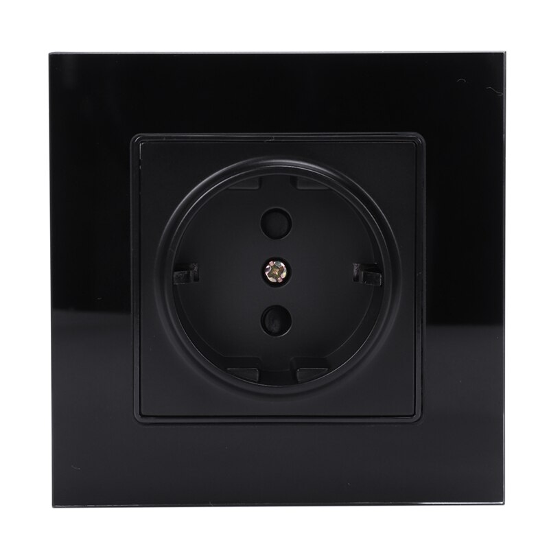 Eu Standard Power Socket,White Crystal Glass Panel... – Vicedeal