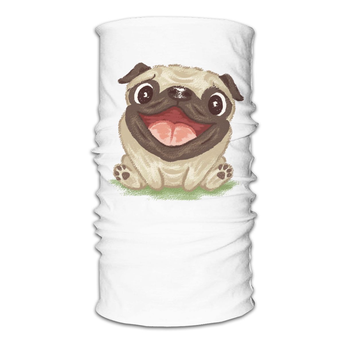 Happy Pug Dog Magic Scarf Half Face Mask Men Women... – Grandado