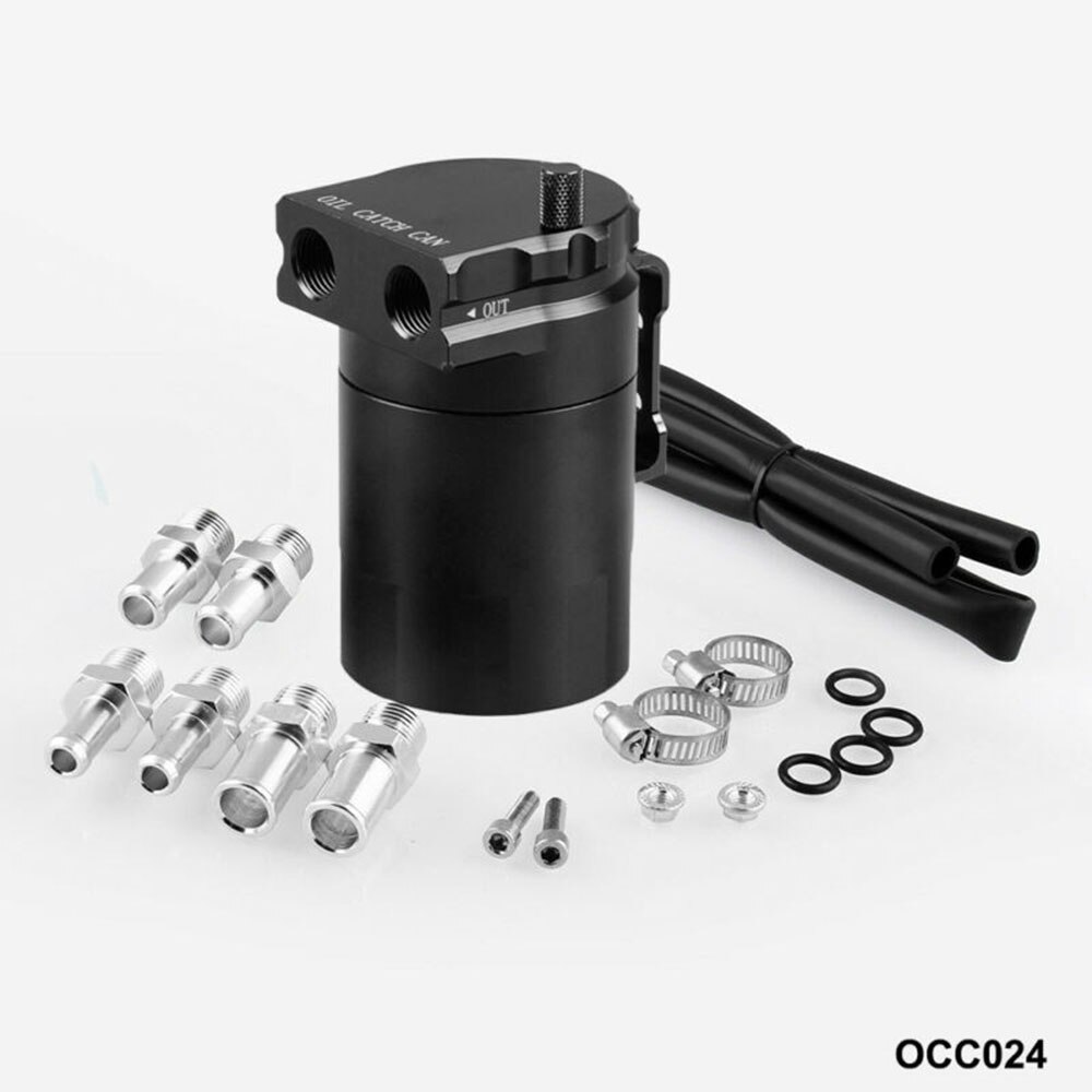 300mL Fuel Tank Filter Oil Breather Catch Can Baffled Diesel ...