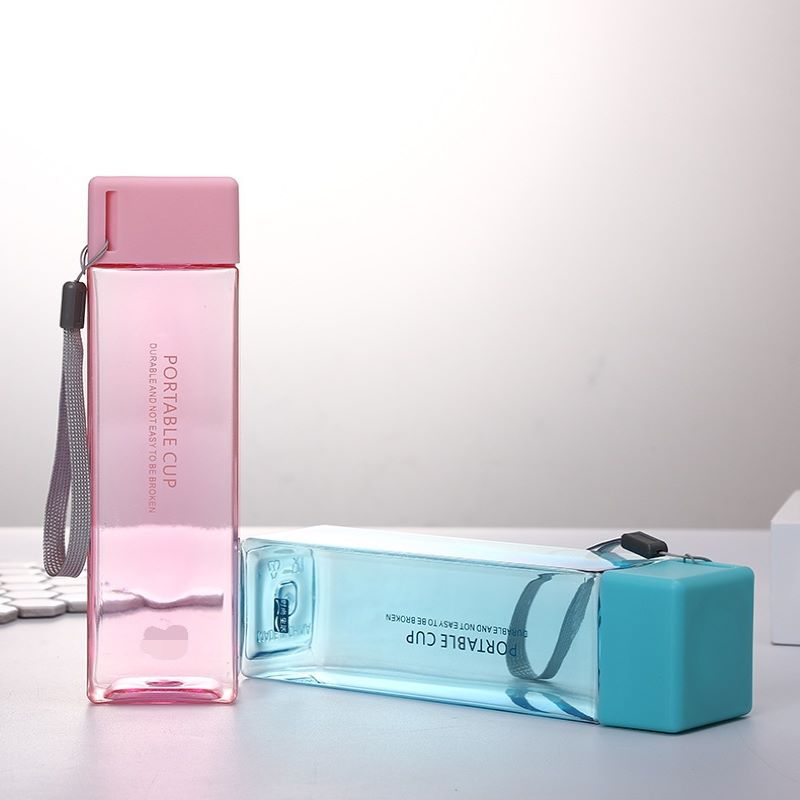 500Ml Transparante Vierkante Matte Plastic Waterfl... – Grandado