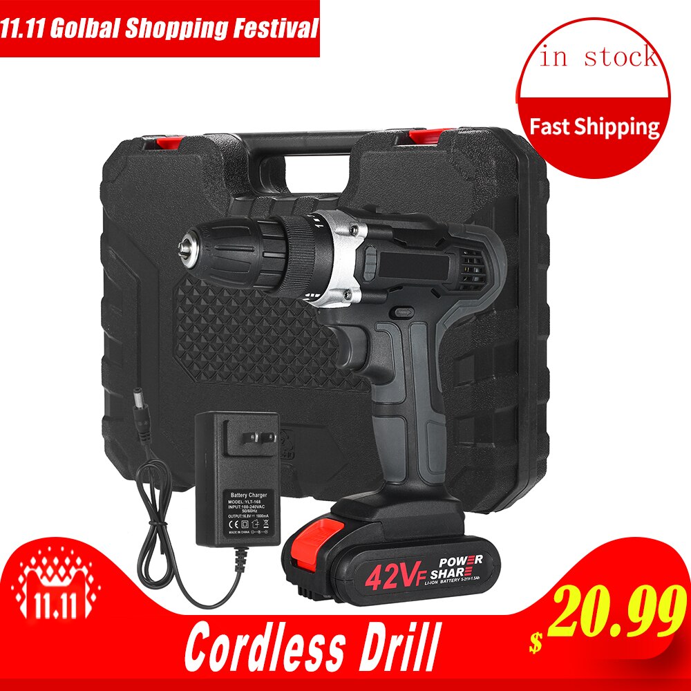 42V Cordless Drill Cordless Drill Dirve Kit Electr... – Grandado