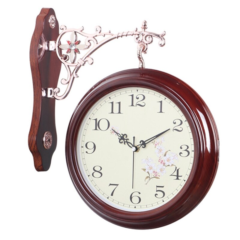 Double Face Wall Clock Room Decor Vintage Wall Wat... – Vicedeal