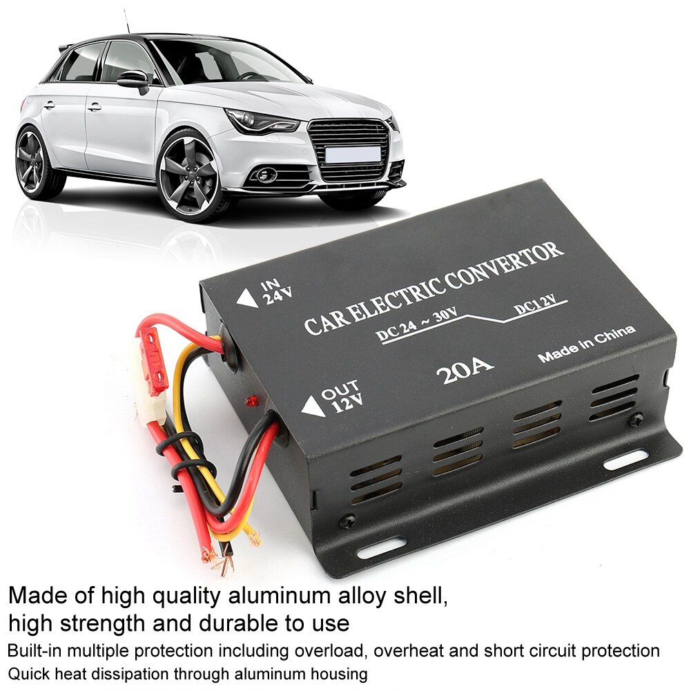 20A DC 24V to DC 12V High Power Car Power Supply C... – Vicedeal