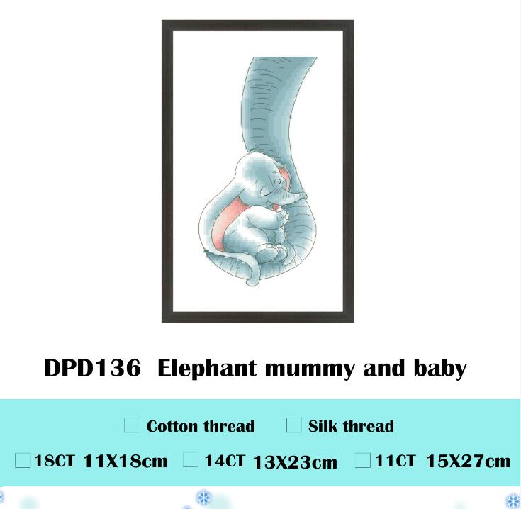 Elephant mummy and baby cross stitch kit animal pa... – Grandado