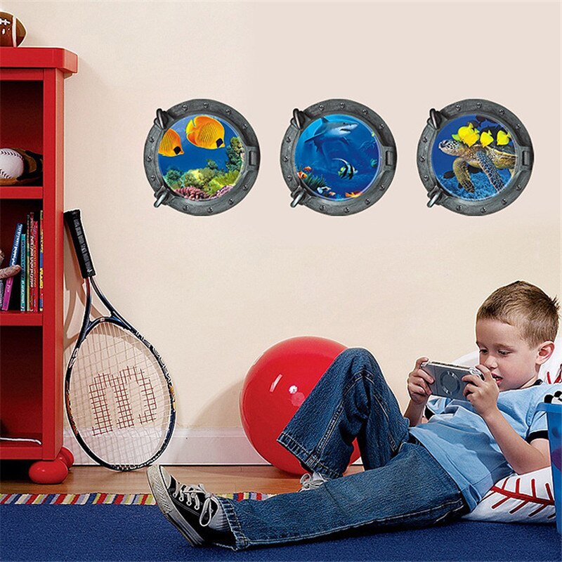 3D Simulation Window Wall Sticker Submarine Underw... – Grandado