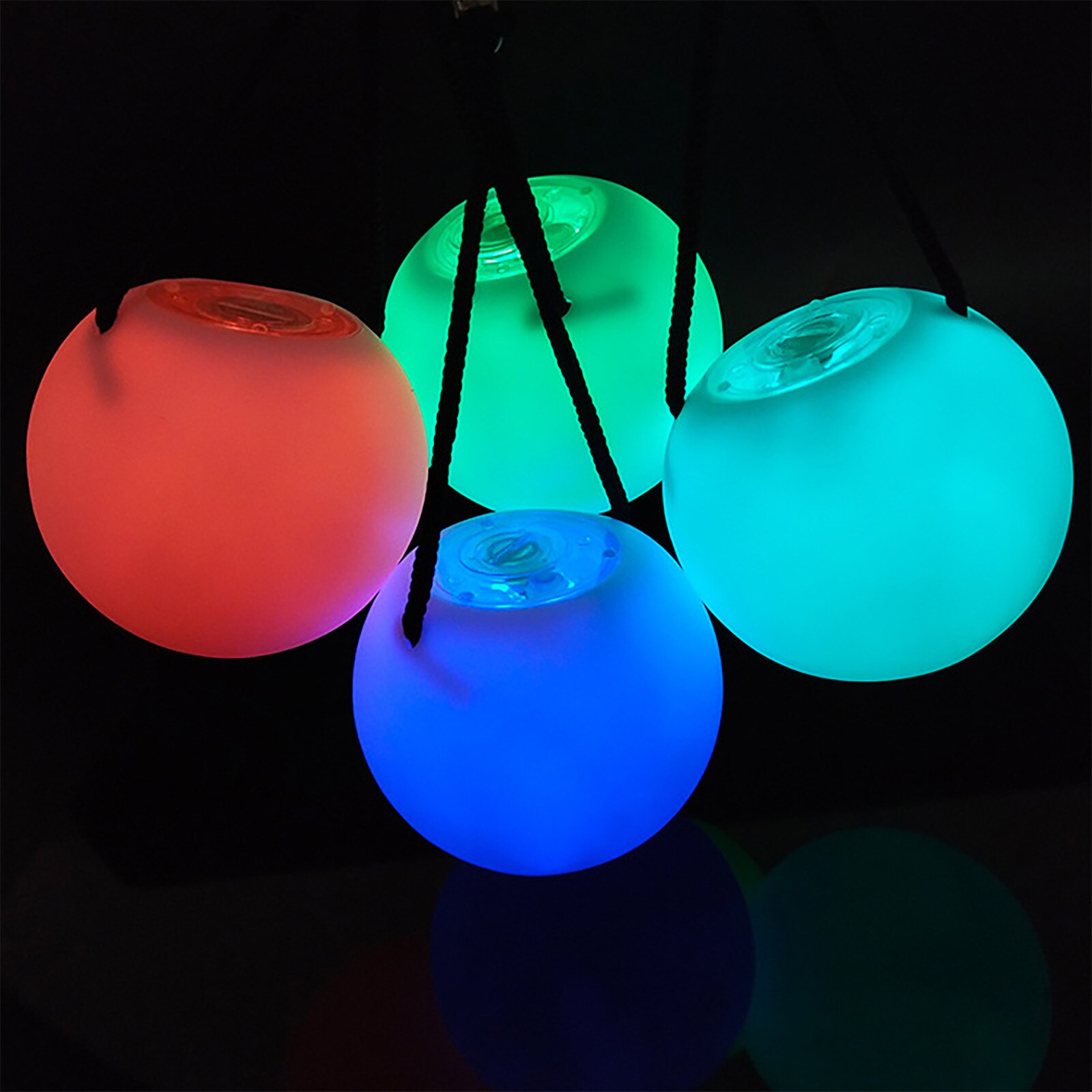 Led Poi Balls (set Of 2) Spinning Led Light Toy Wi... – Grandado