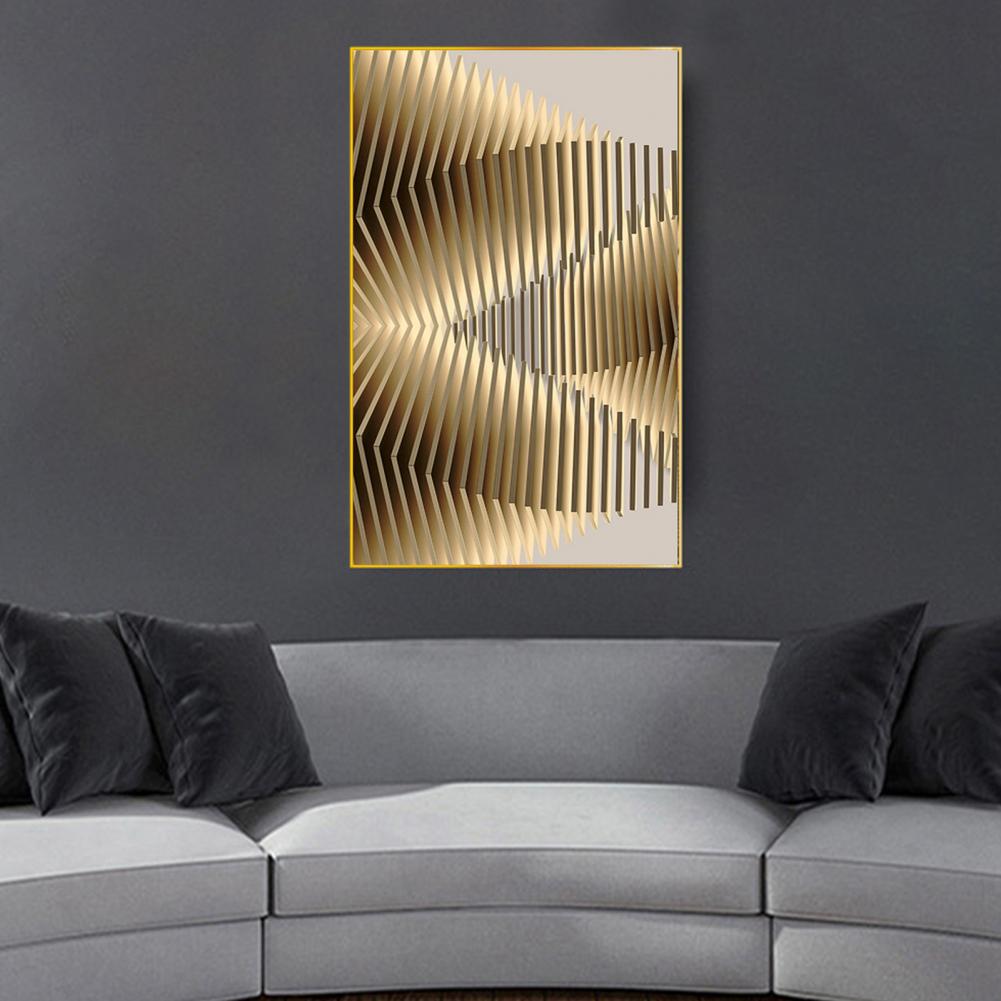 Long Lasting Rectangle Abstract Golden Line Wall P... – Grandado