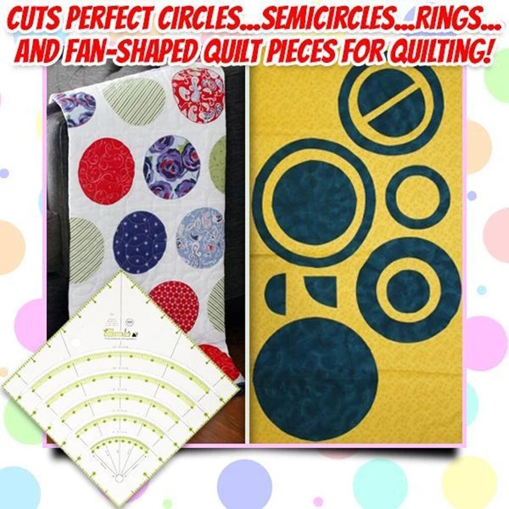 Arcs and Fan Quilt Circle Cutter Ruler Sewing tool... – Grandado