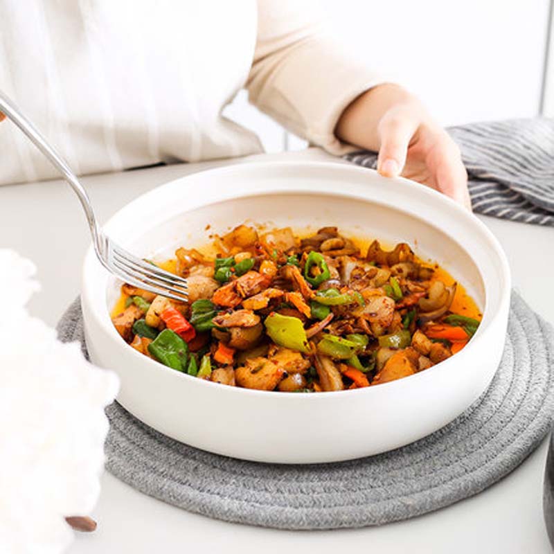 FANCITY Ceramic deep dish dish home large round so... – Grandado