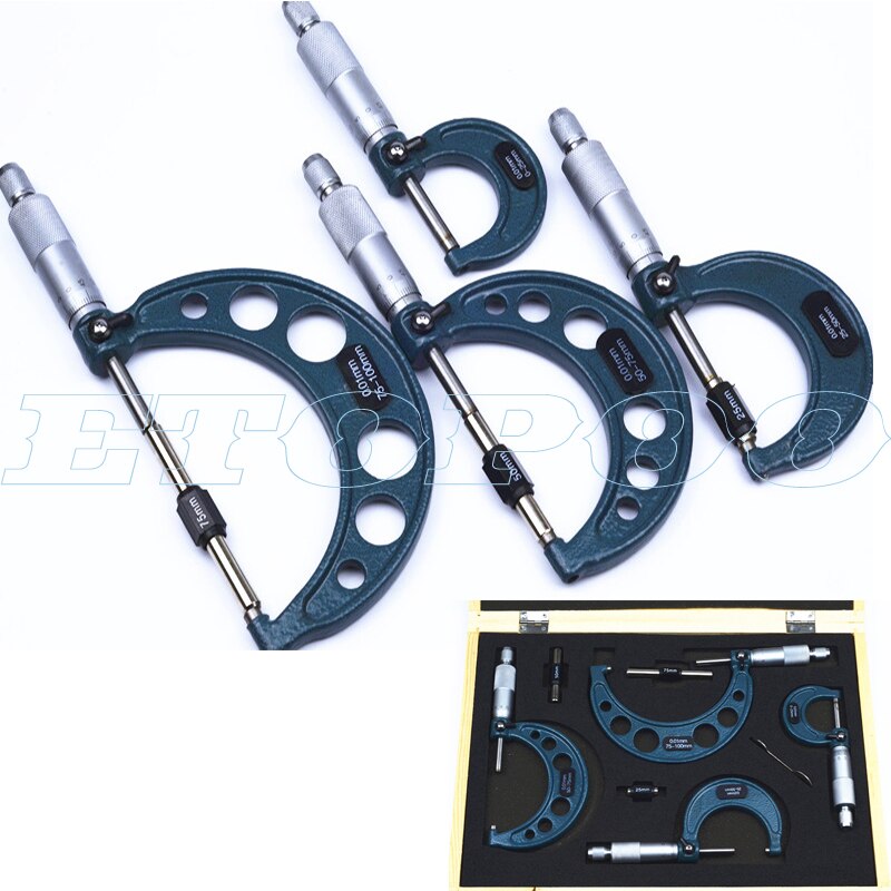 0-25mm/50mm/75mm/100mm/0.01 Outside Micrometer Set... – Vicedeal