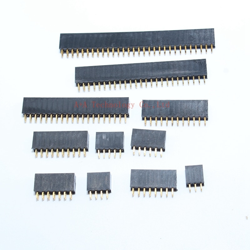 10PCS-Double-Row-Pin-Female-Header-Socket-Pitch-2-... – Grandado