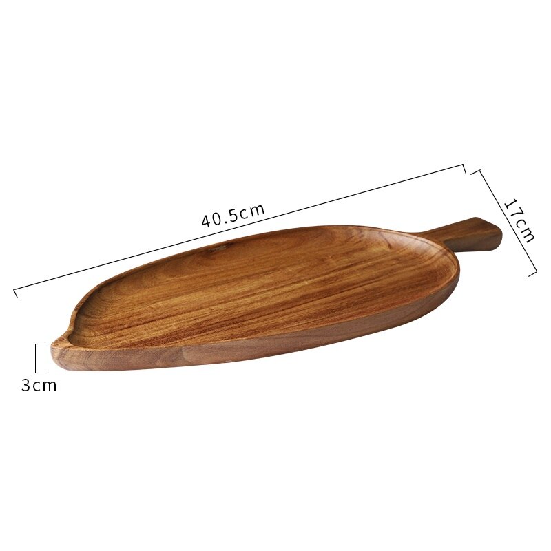 Wooden Texture Tray Ceramic Home Leaf Western Stea... – Vicedeal